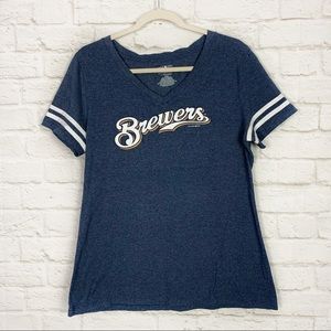 Genuine Merchandise | Tops | Brewers Mlb Baseball Striped Sleeve Fan ...
